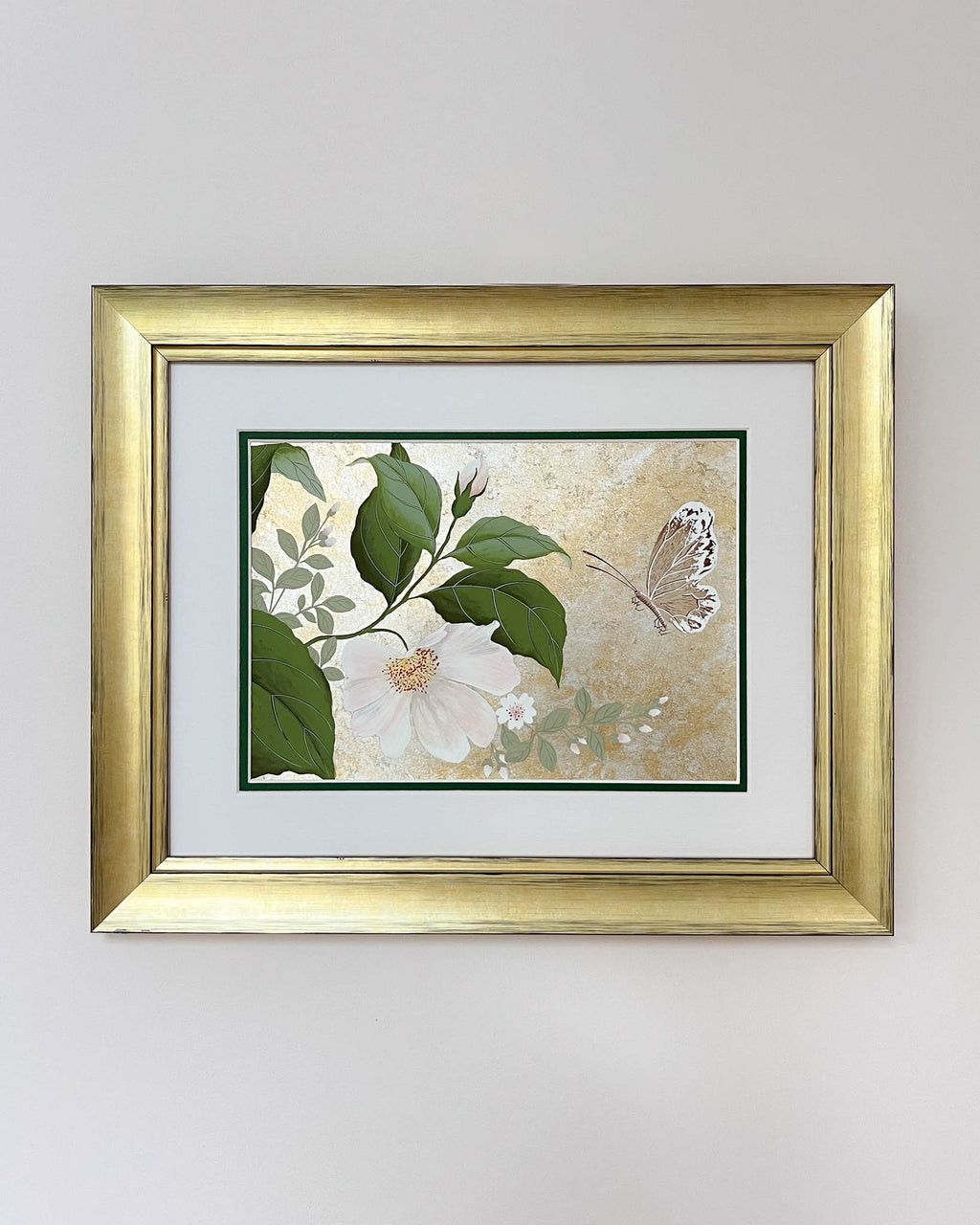 Mottled Dog Rose And Butterfly Original Painting – Diane Hill